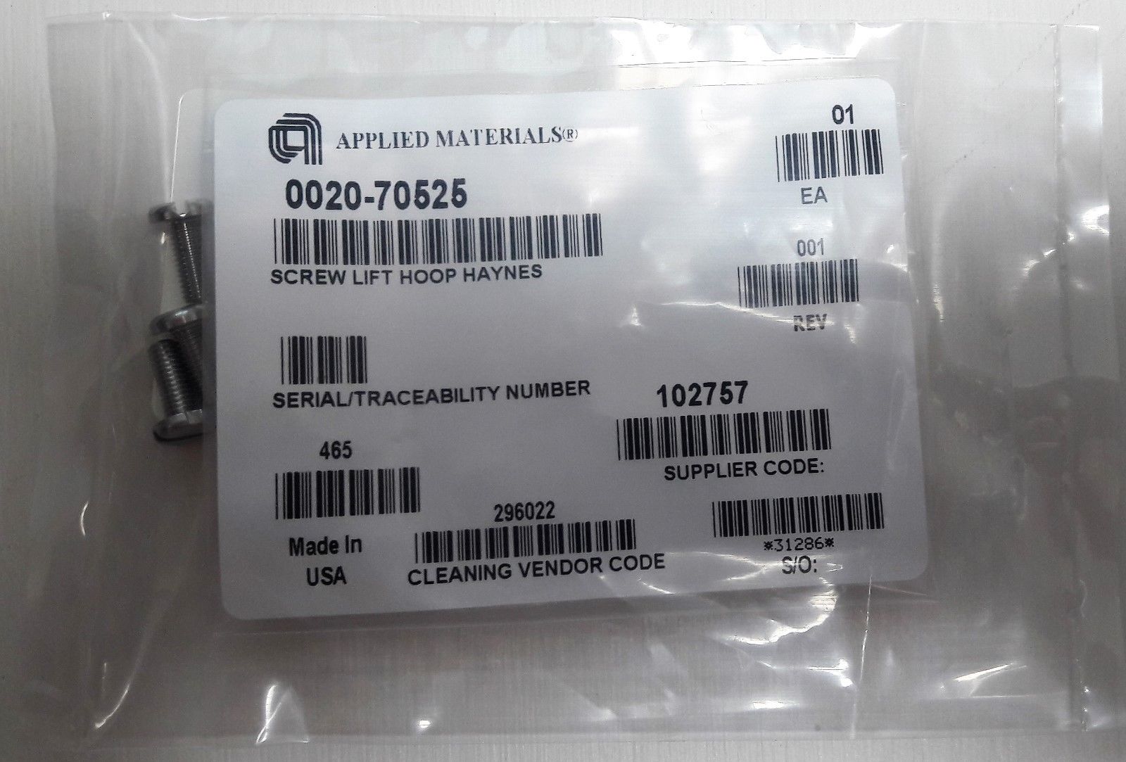 0020-70525 APPLIED MATERIALS - wSemi